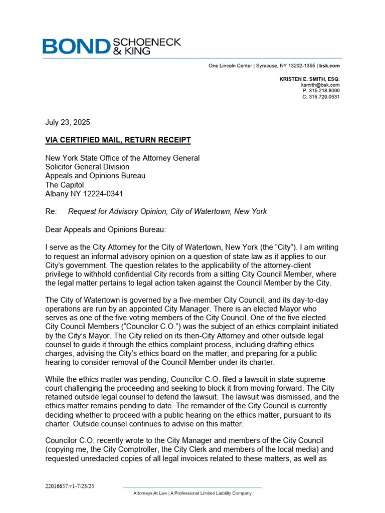 Letter To Cliff Olney 7-23-2025 | PDF | Lawsuit | Complaint
