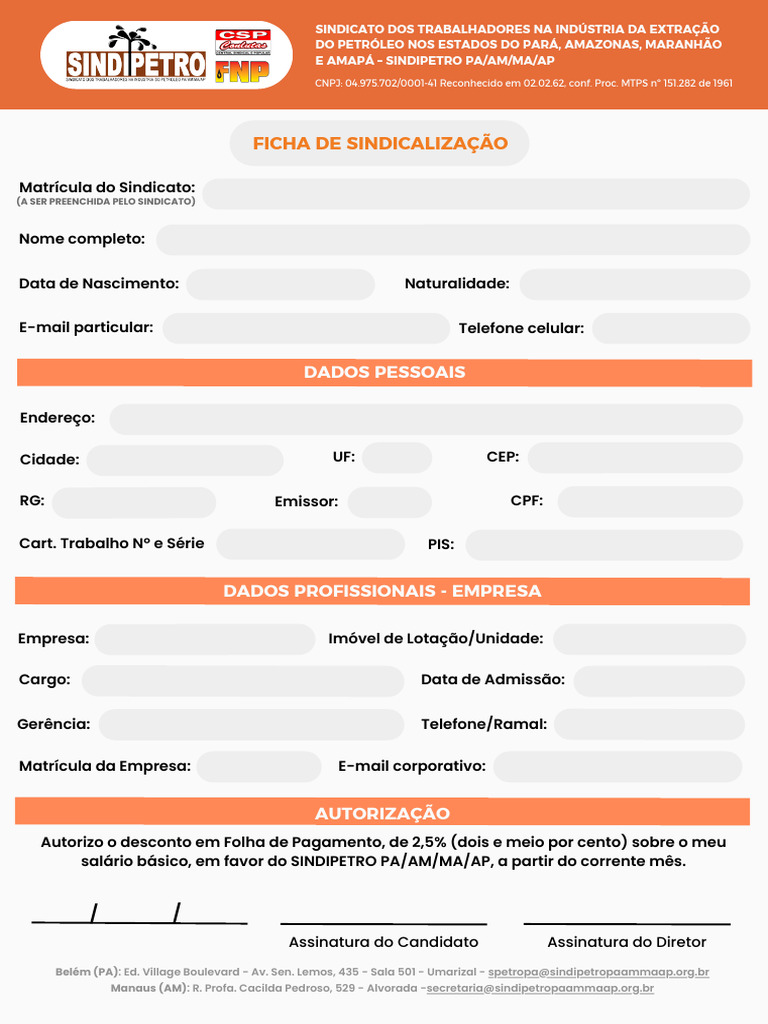 Ficha de Cadastro Assinada | PDF