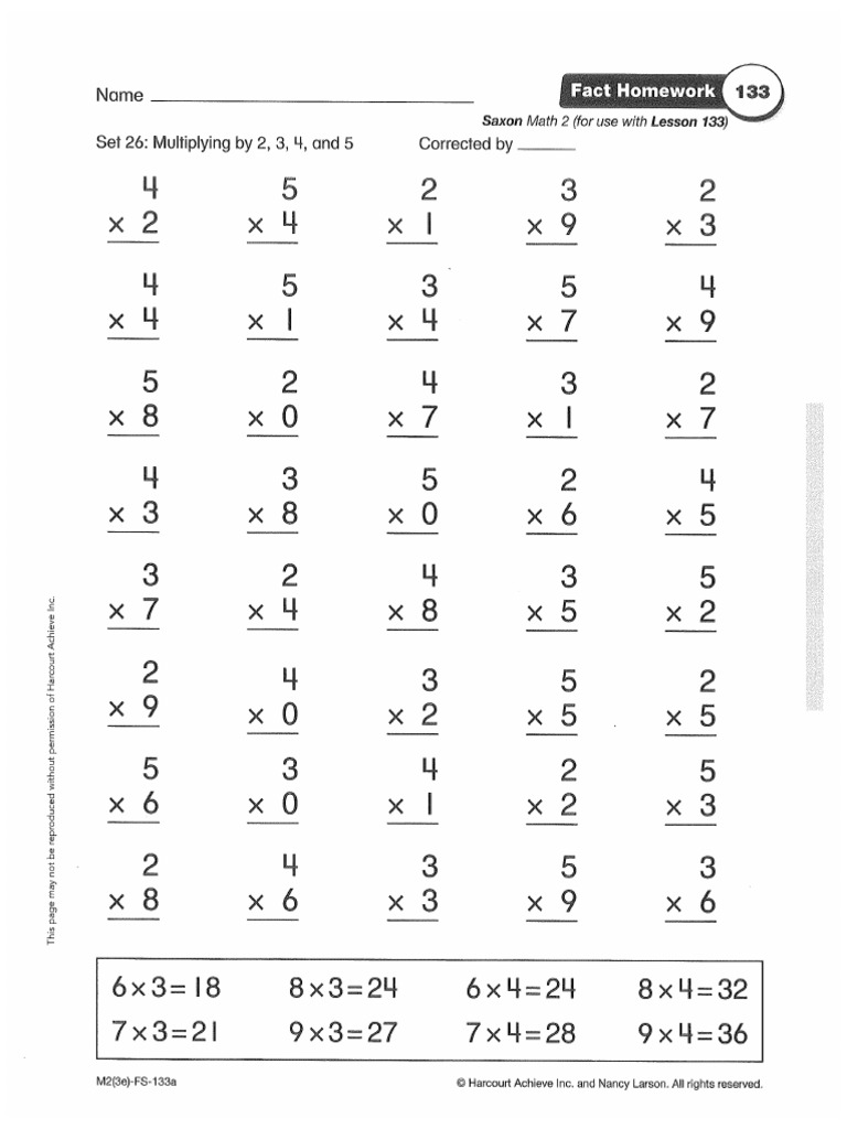 Multiply by 2 Practice | PDF