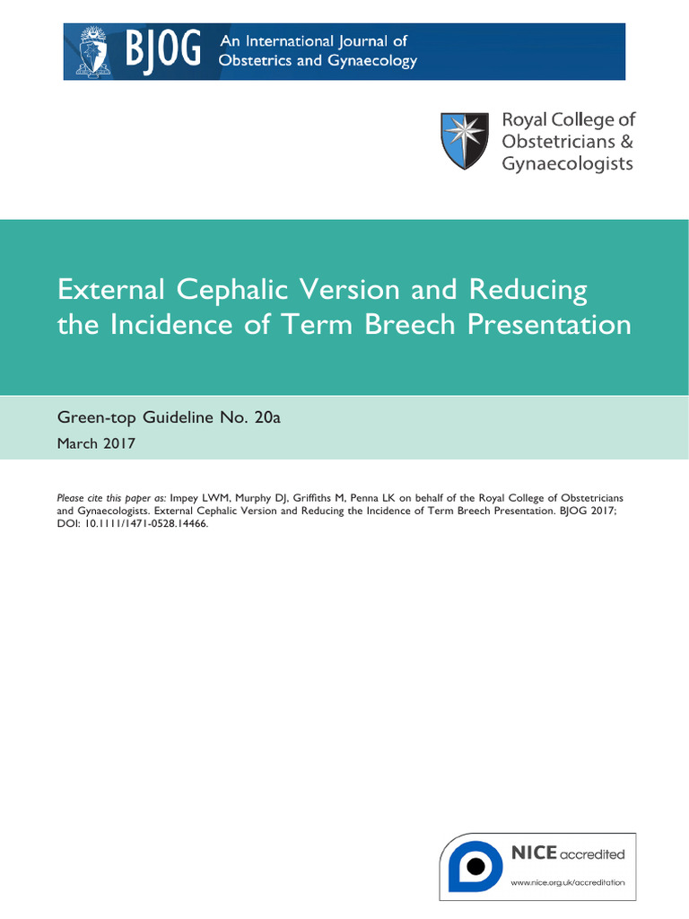 No - 20a External Cephalic Version (ECV) 017 | PDF | Childbirth | Caesarean Section