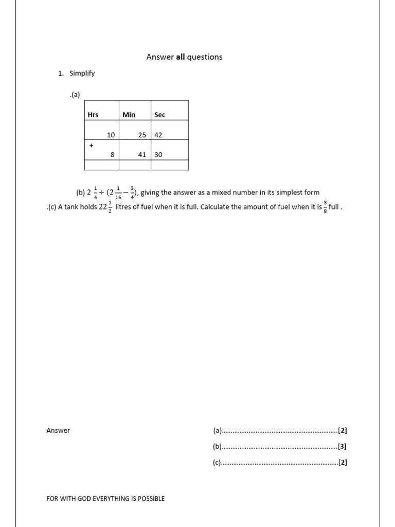 form 2 mid year exam p2 | PDF | Elementary Mathematics | Mathematics