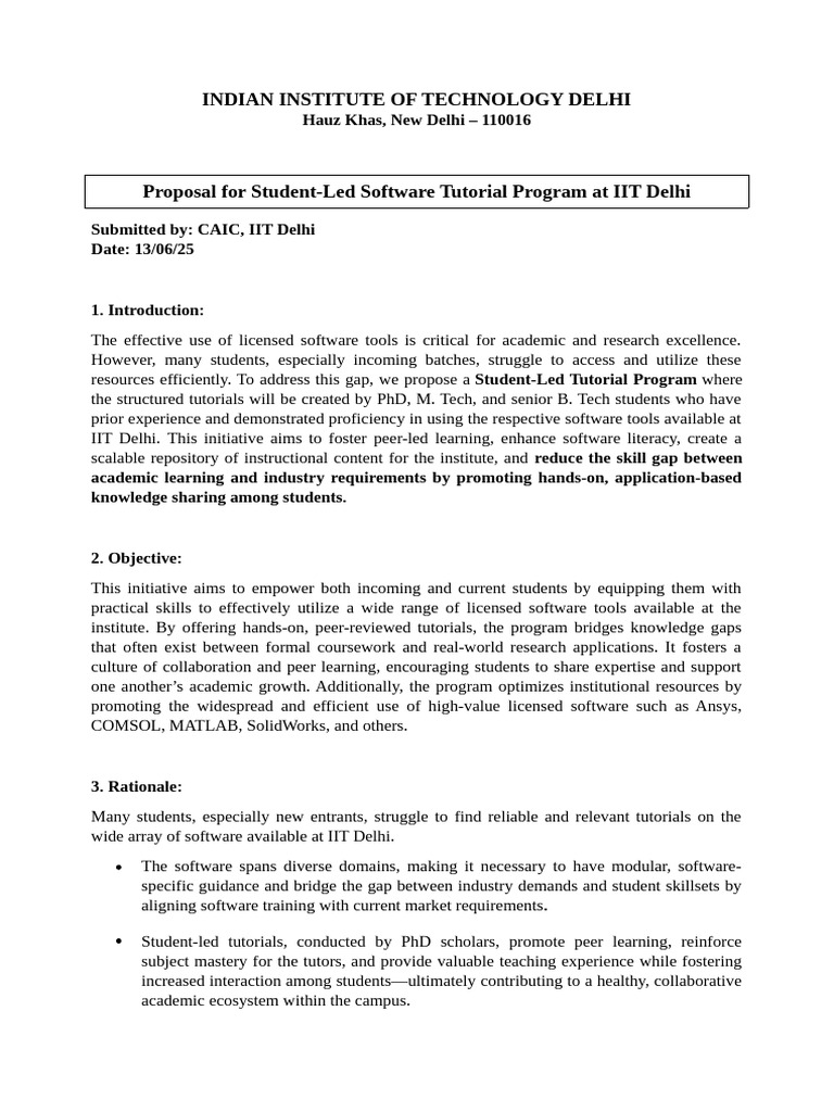 Proposal For Software Training Program | PDF | Software