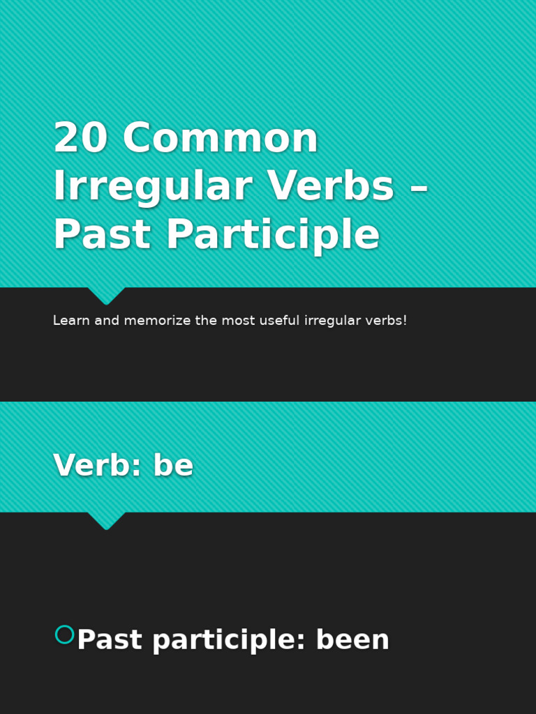 Irregular Verbs Past Participle | PDF