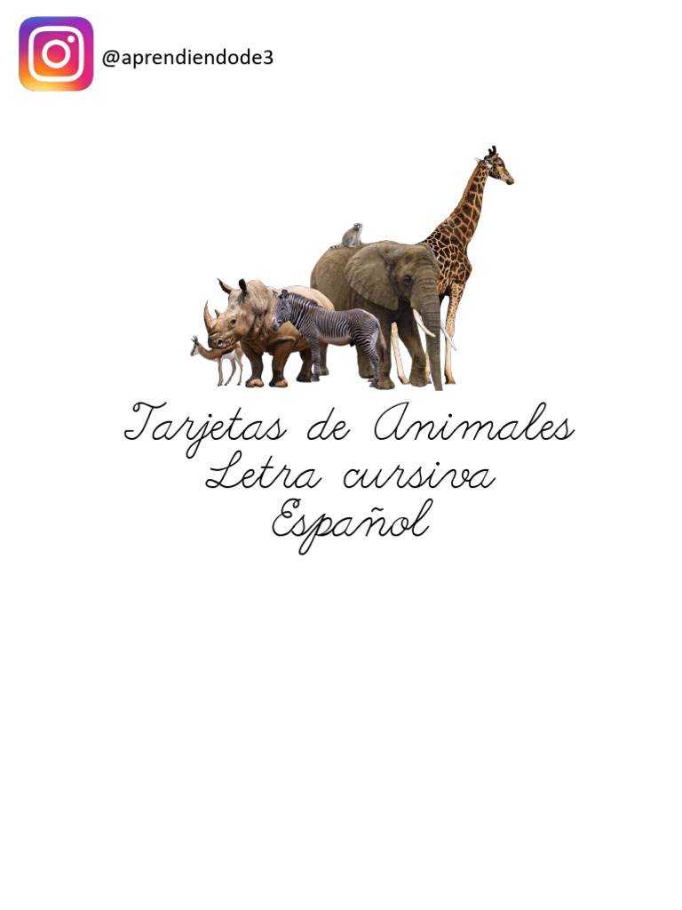 Tarjetas educativas de animales en español | PDF | Zoología