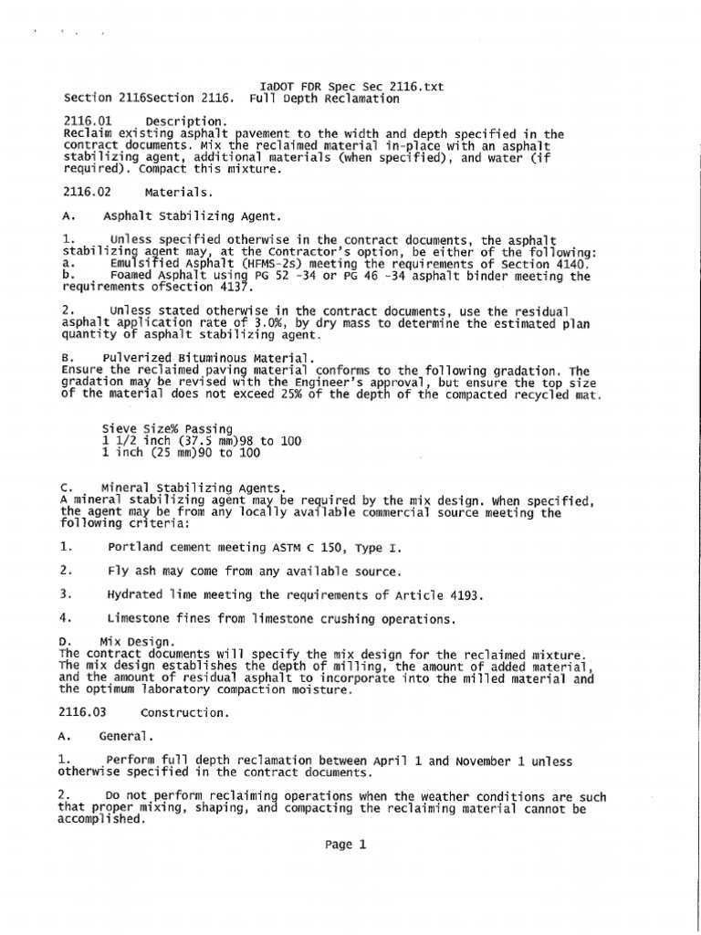 Iowa DOT FDR Specification | PDF