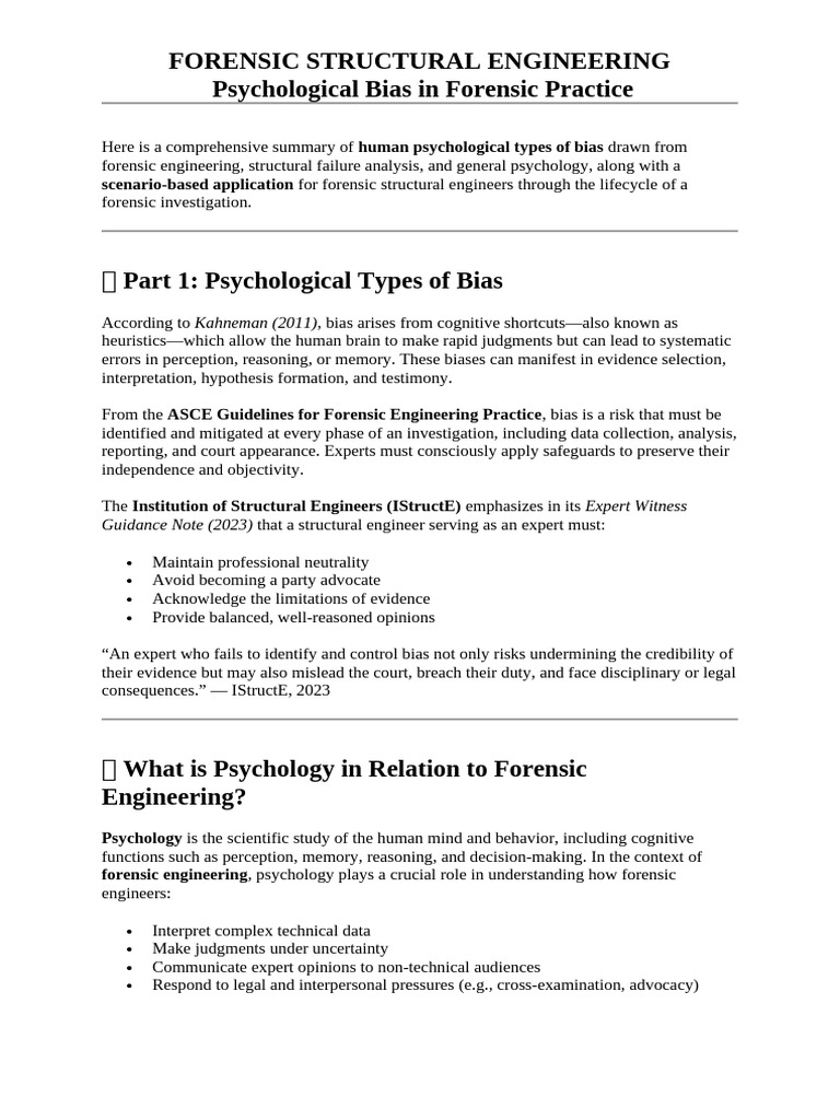 Psychological Bias in Forensic Engineering | PDF | Bias | Psychology