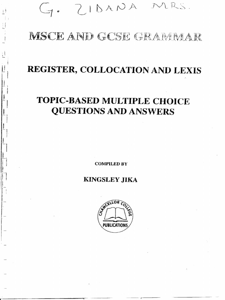 English Grammar Part 1-MSCE | PDF