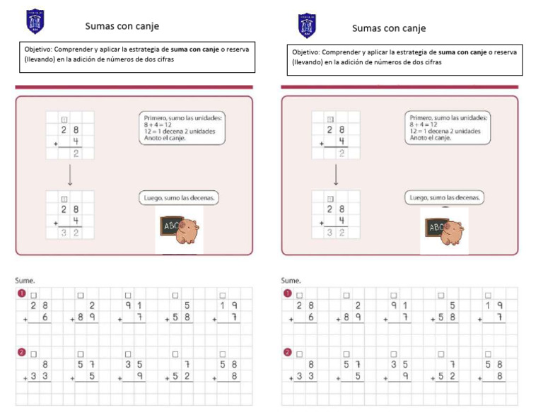 Sumas con Canje para Niños de 7 a 8 Años | PDF