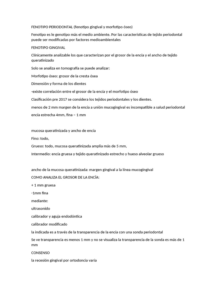 Fenotipo Periodontal | PDF