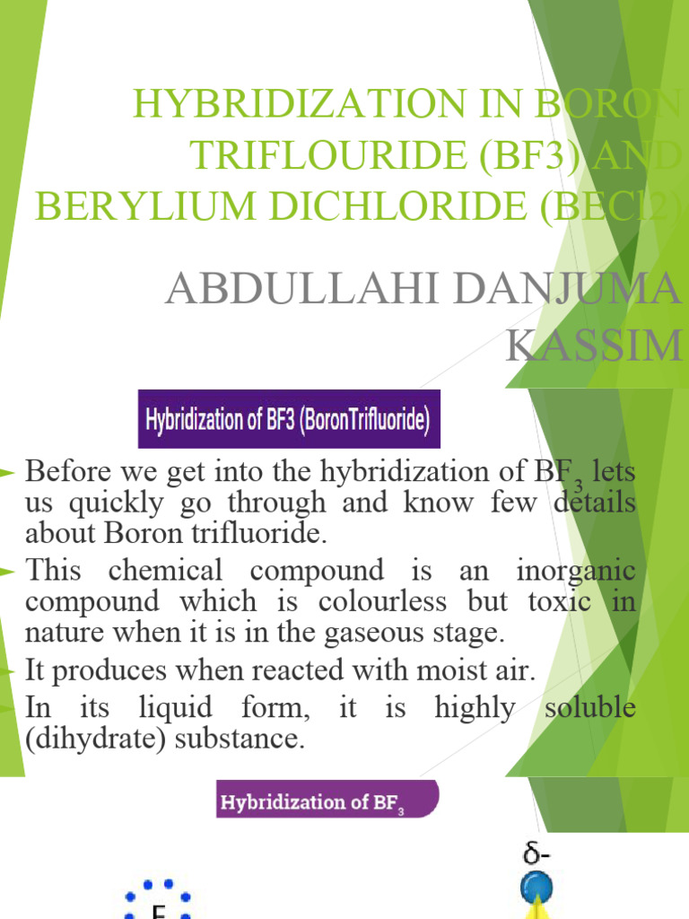 CHM 102 - Hybridization in Boron Triflouride (BF3) & Beryllium ...