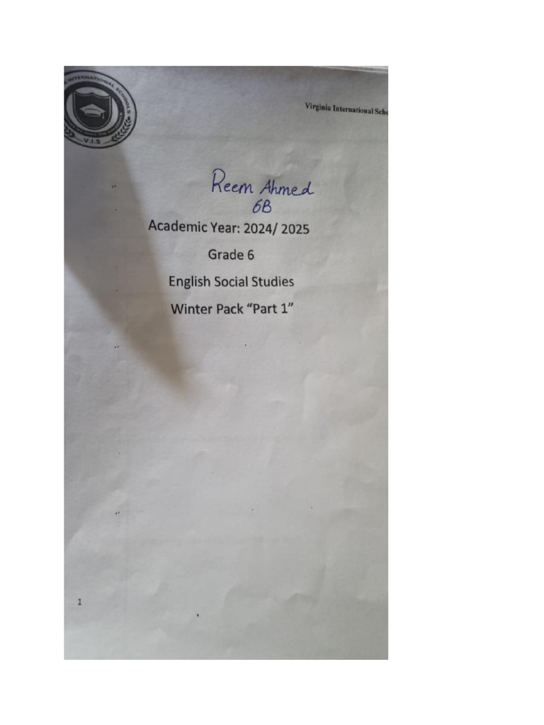 Social Studies Year 6 Practice Sheets | PDF