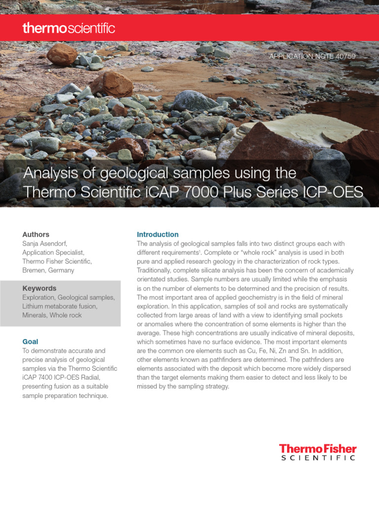 An 40759 Icp Oes Geological Samples An40759 en | PDF | Detection Limit ...