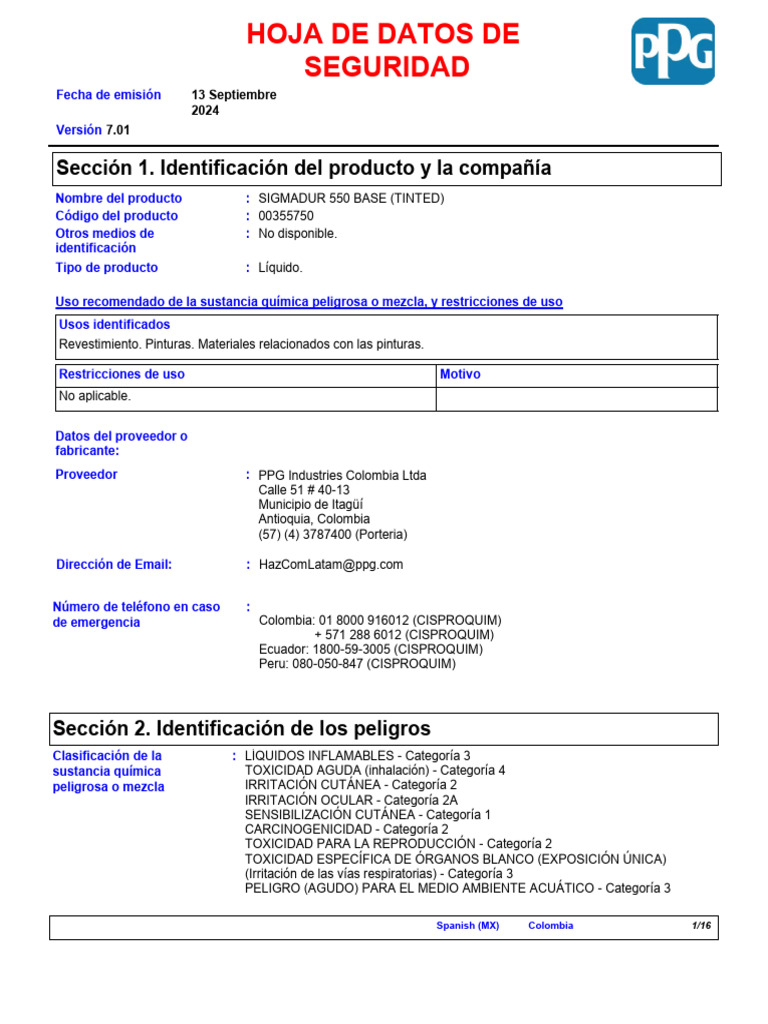 Sigmadur 550 Base | PDF | Alergia