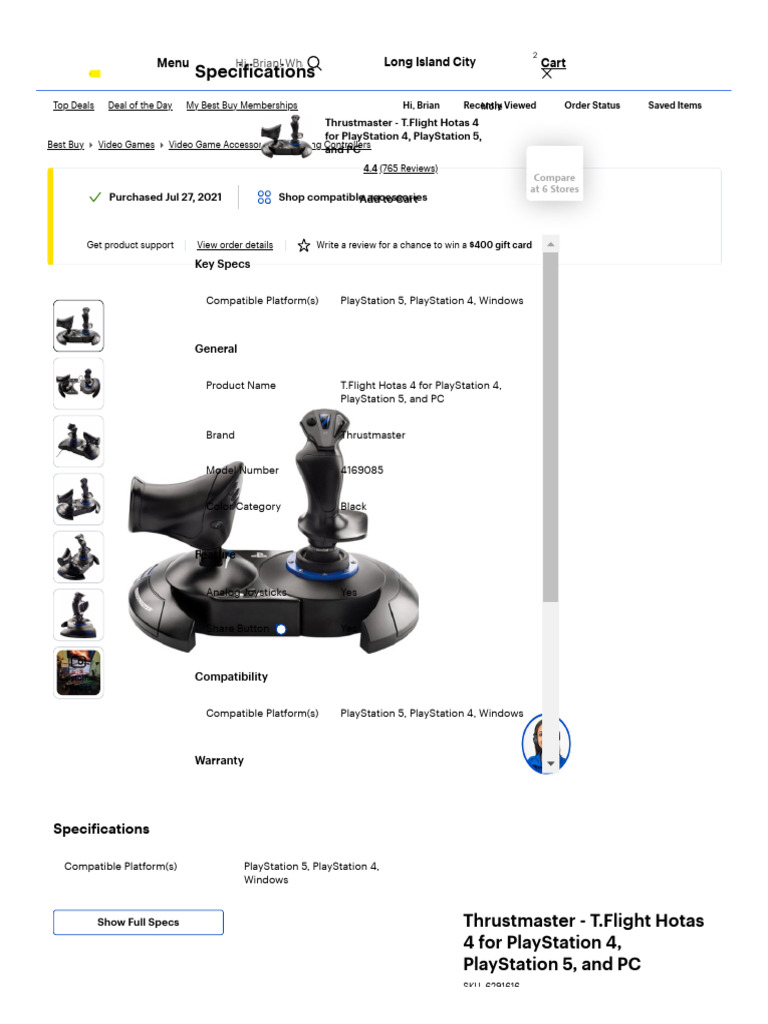 Thrustmaster T.Flight Hotas 4 Overview | PDF | Play Station | Best Buy
