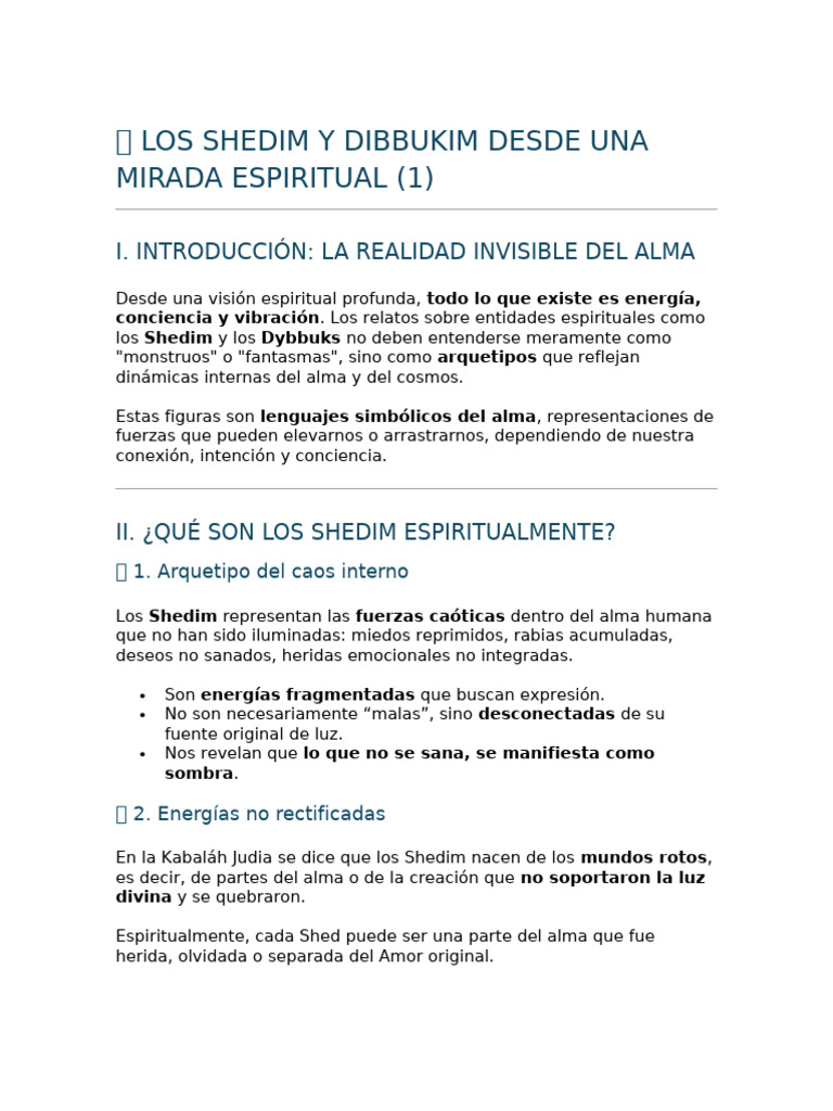 Shedim Desde La Espiritualidad | PDF | Alma | Demonios