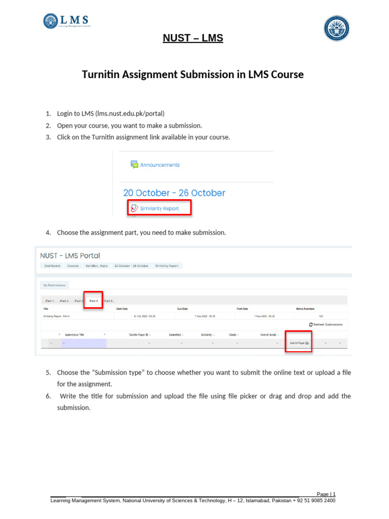 NUST Turnitin Assignment Submission (Students) | PDF | Turnitin | Chess Theory