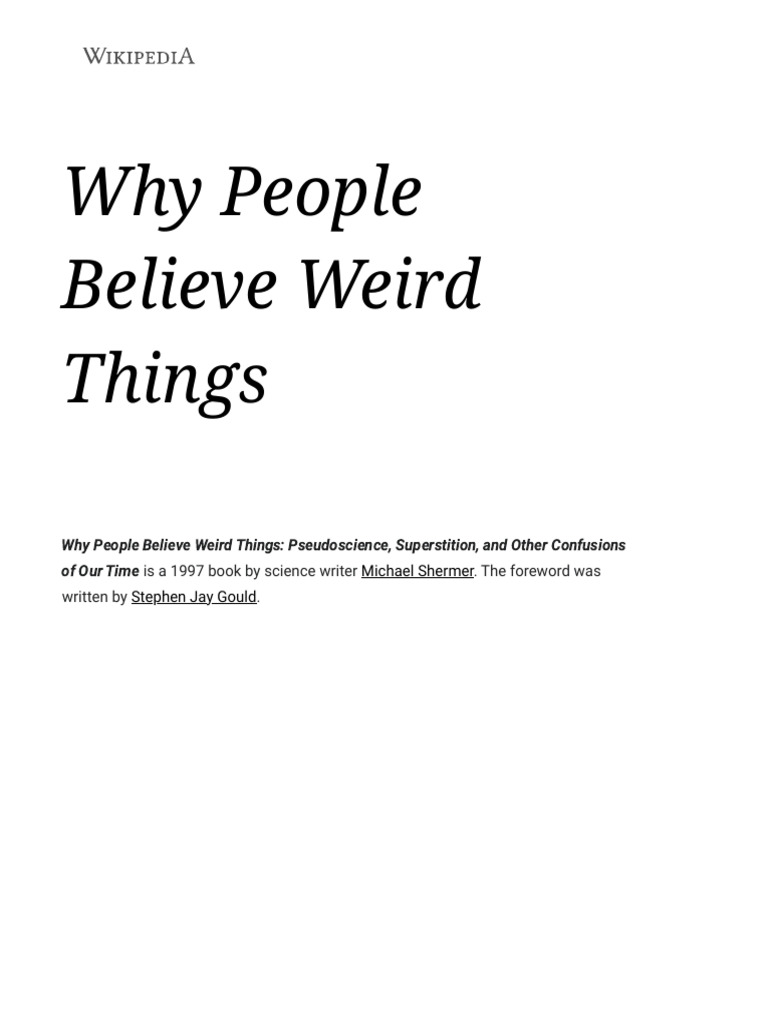 Understanding Weird Beliefs | PDF | Pseudo Scholarship | Religion And ...