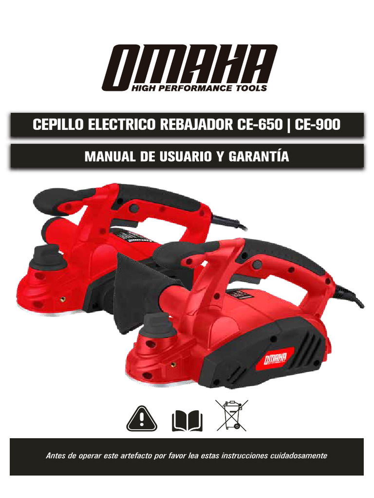 Manual de Uso Cepillo Eléctrico CE-650/CE-900 | PDF