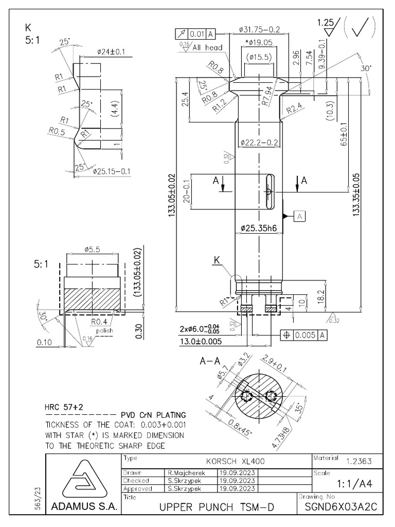 MATERFOL TSM D - D Multipunta - Korsch XL400 - Adamus | PDF