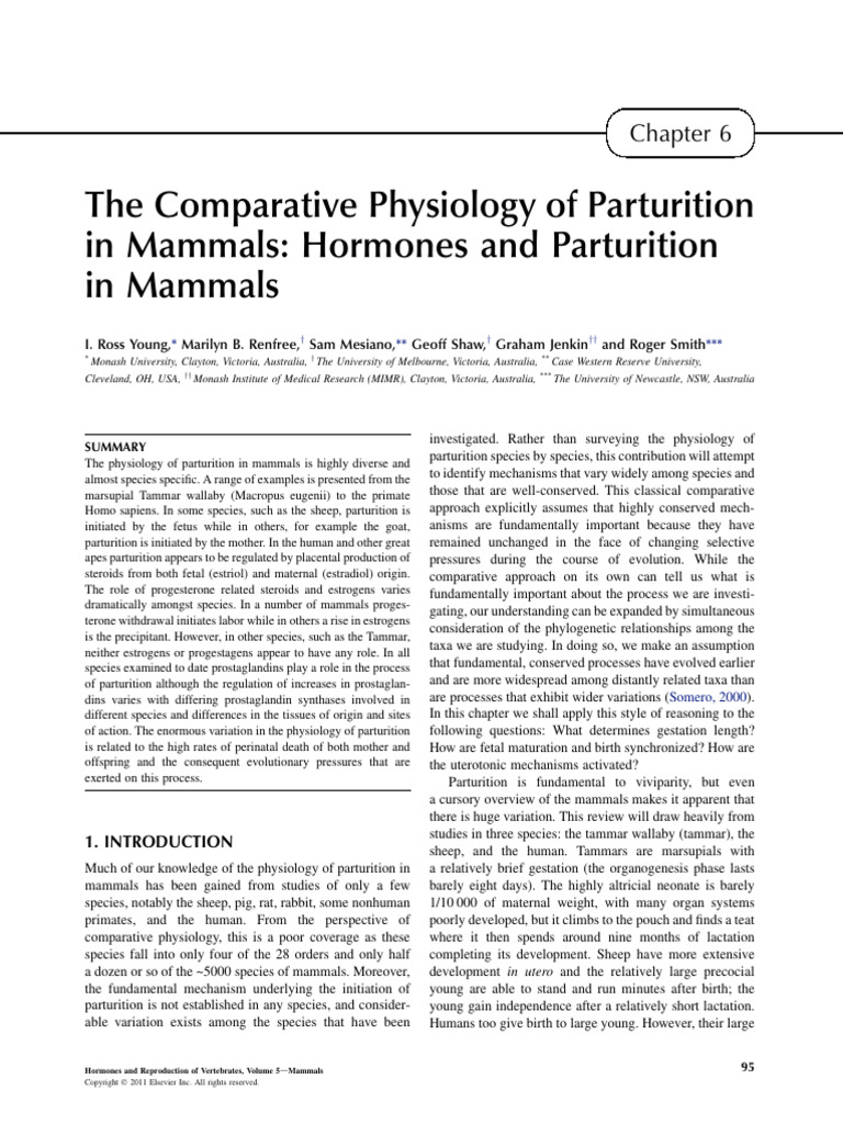 The Comparative Physiology of Parturition in Mammals - Hormones and ...