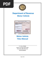 Georgia Department of Revenue - Motor Vehicle Division Form MV-1 Motor ...