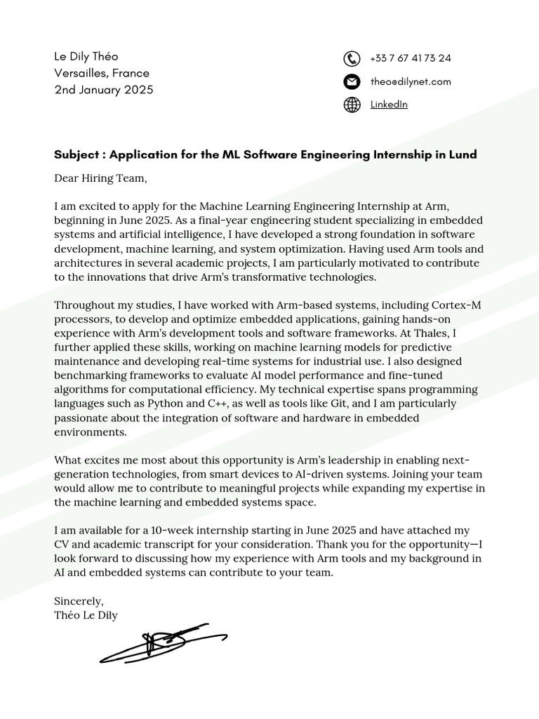Machine Learning Internship Application | PDF