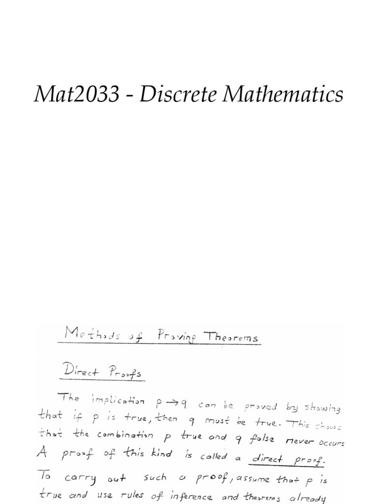 Discrete Math: Proof Techniques Explained | PDF | Mathematical Proof ...