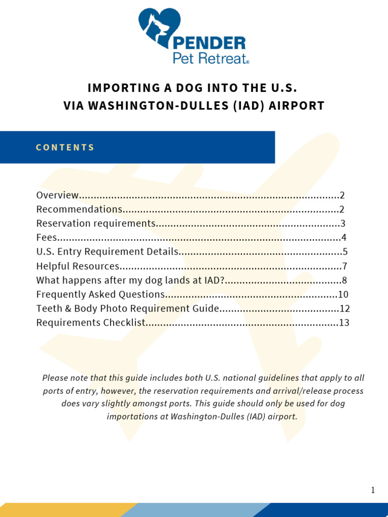 ACF Overview - Importing A Dog Into The US Via IAD - UPDATED 3.28.25 ...