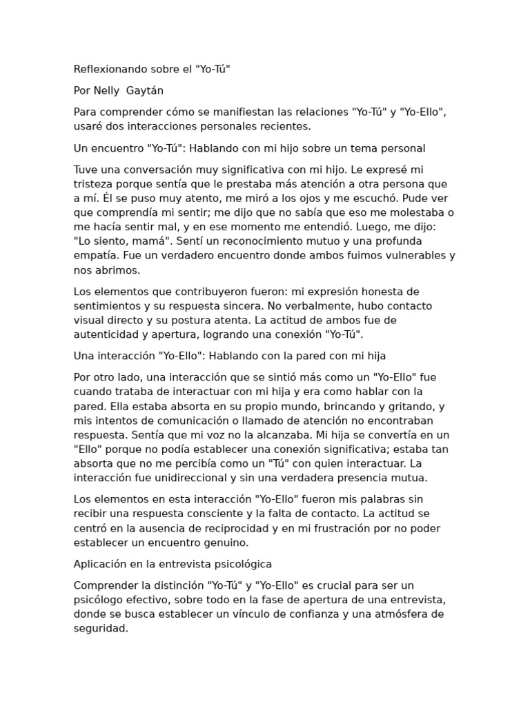 Reflexión de El Ello y Yo | PDF | Sicología | Psicología Social