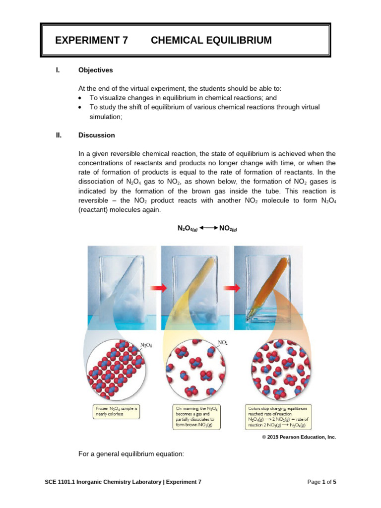 Experiment 7 Chemical Equilibrium | PDF | Chemical Equilibrium ...