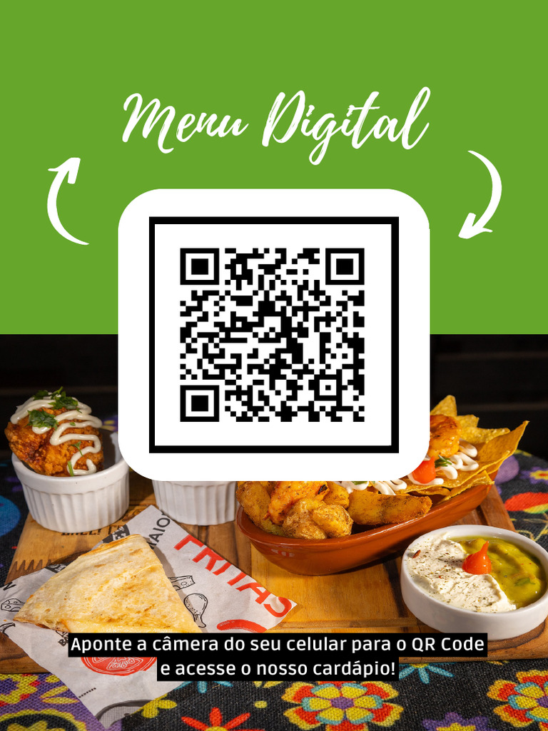Documento A4 QR Code Menu Digital Fotografia Salada Simples Verde | PDF