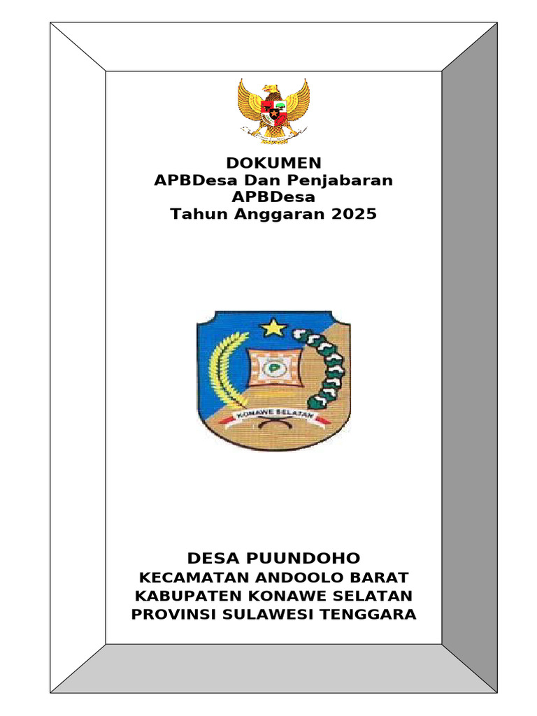 APBDesa 2025 Desa Puundoho Sulawesi | PDF