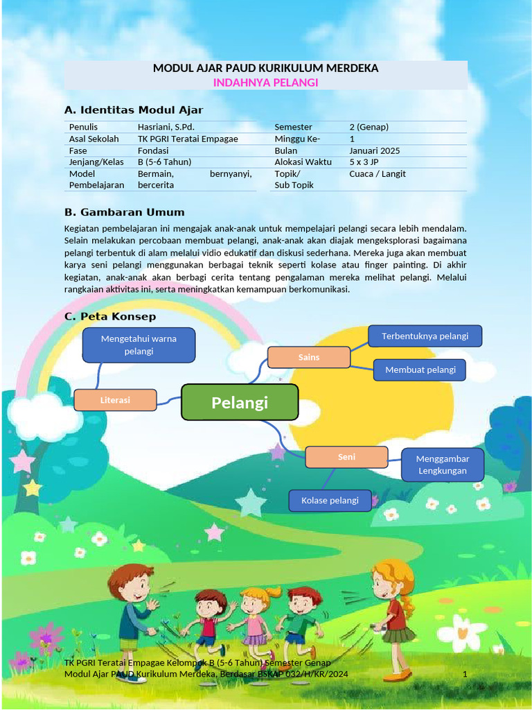 Modul Ajar Pelangi untuk PAUD | PDF