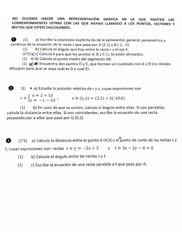 Resolución Ex Geom Analitica 2 | PDF