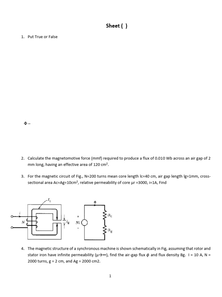 Sheet 4 | PDF | Inductor | Inductance