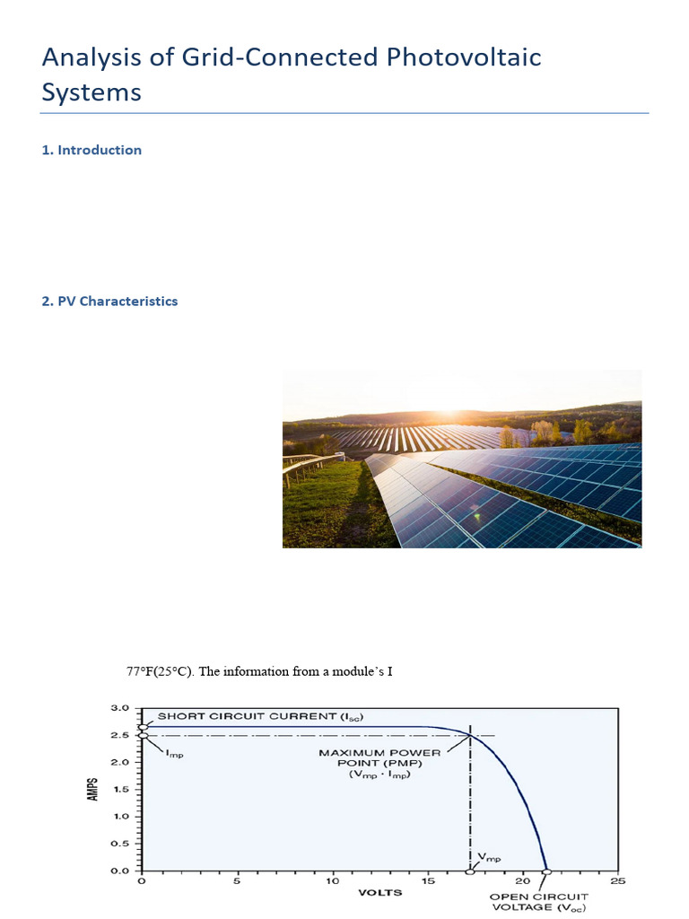 Grid Connected PV Report | PDF | Photovoltaics | Photovoltaic System