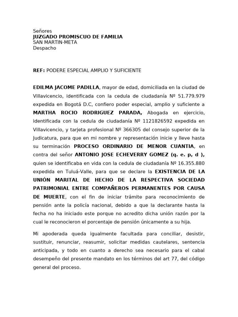 Poder Edilma Union Marital | PDF