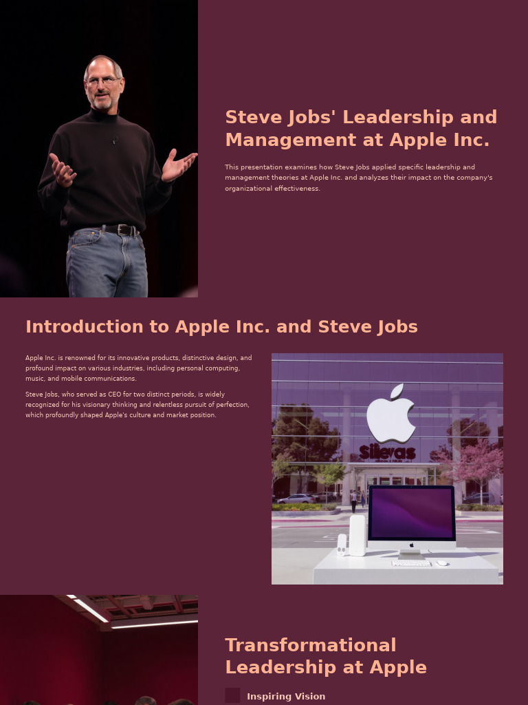 Steve Jobs' Leadership at Apple Inc. | PDF | Leadership | Apple Inc.