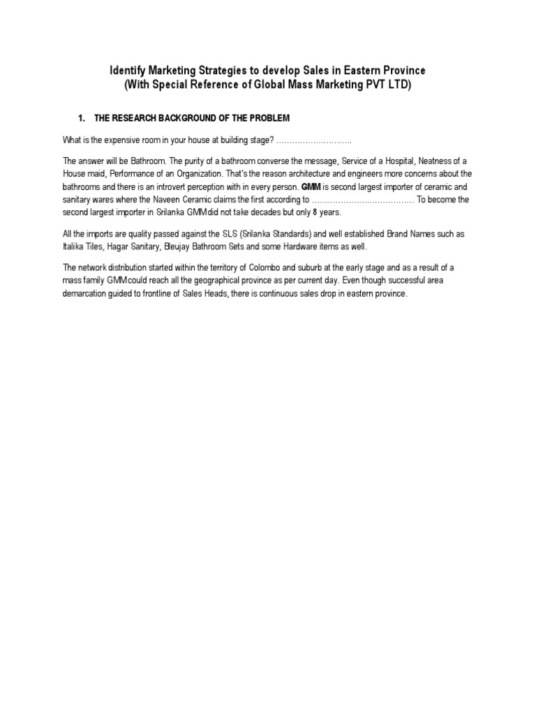 Proposal Framework | PDF | Market Share | Business Economics