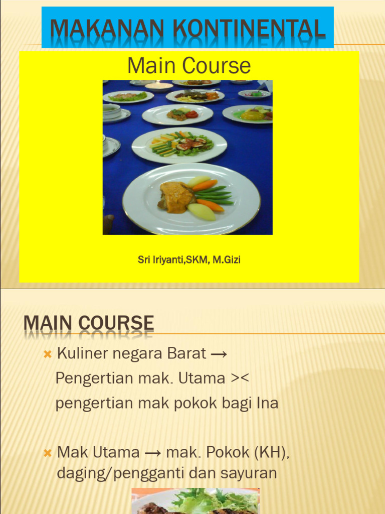 Main Course Kontinental dan Variasinya | PDF