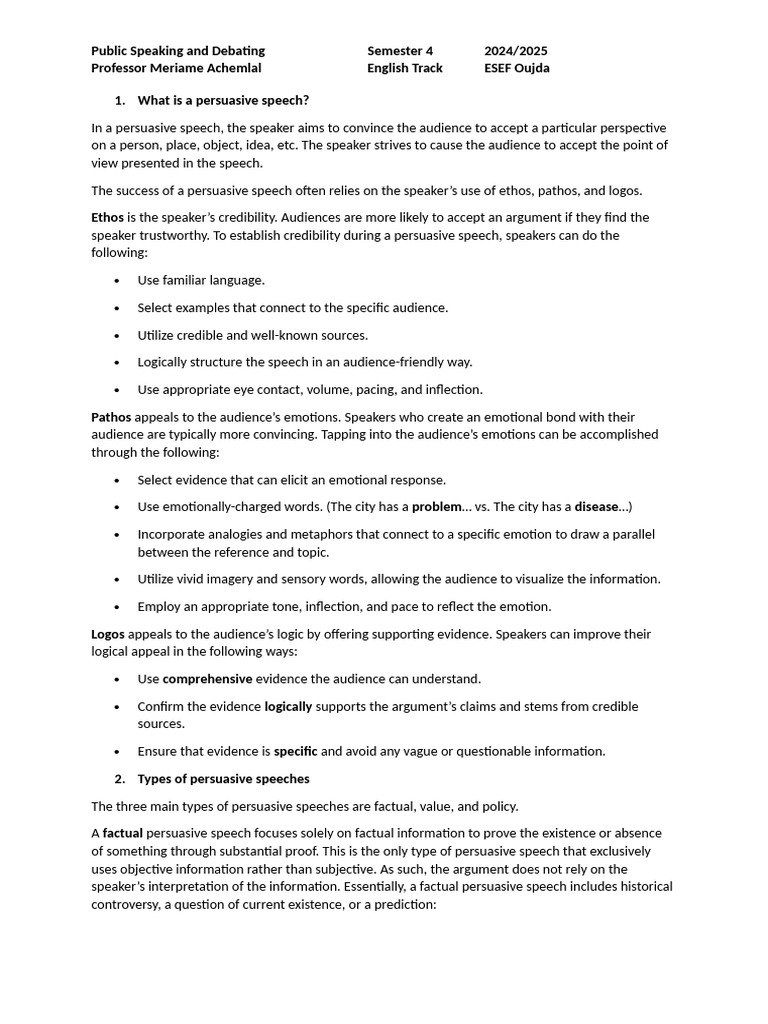 What Is A Persuasive Speech | PDF | Rhetoric | Public Speaking
