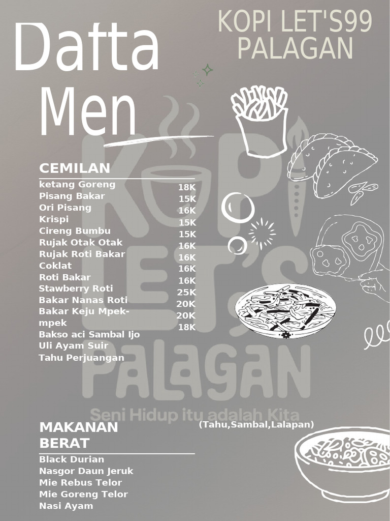 Hijau Krem Pastel Estetik Minimalis Sederhana Daftar Menu Dokumen A4 ...