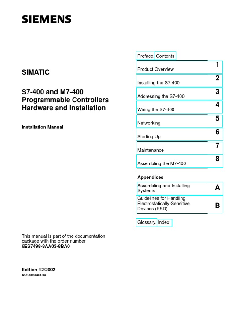 Siemens PLC Simatic - s7-400 and m7-400 Programmable Controllers ...