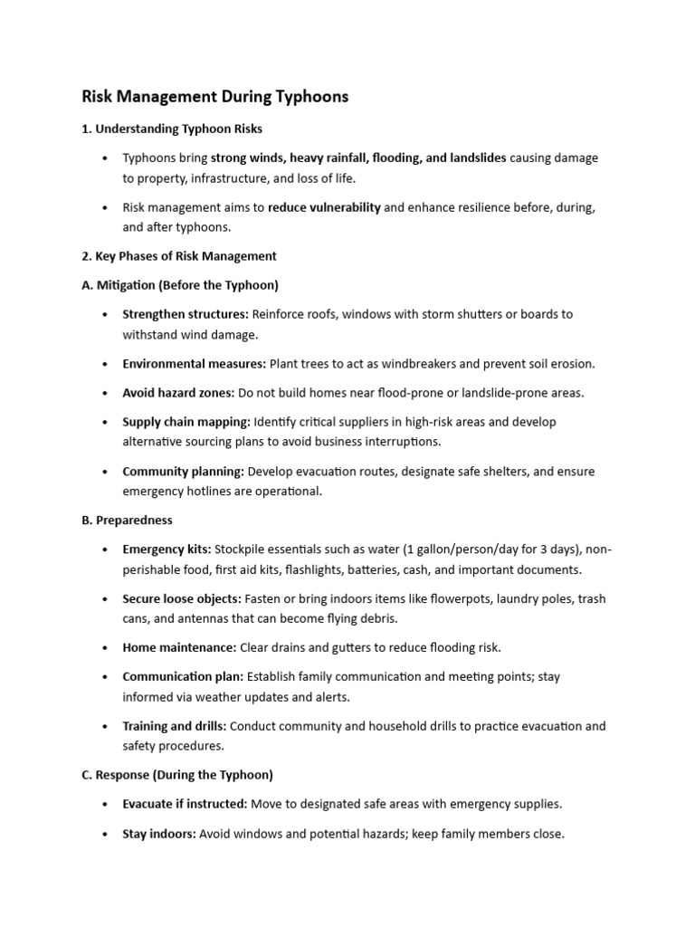 Typhoon Risk Management Guide | PDF | Emergency Management | Flood