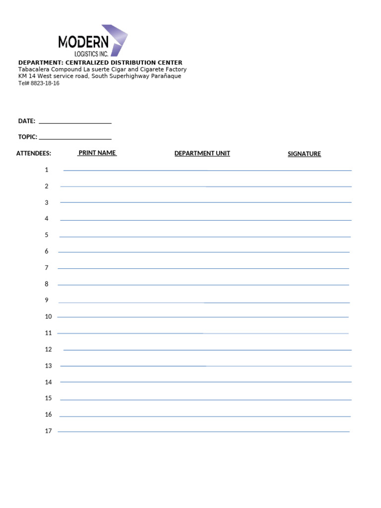 Attendance Form | PDF