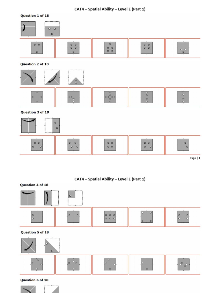 CAT4 Spatial Ability Level E Guide | PDF