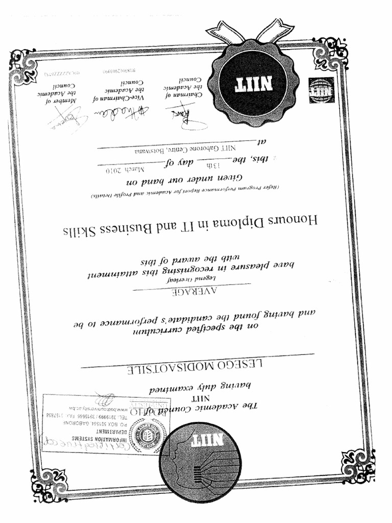 Diploma Supplement Lesego | PDF