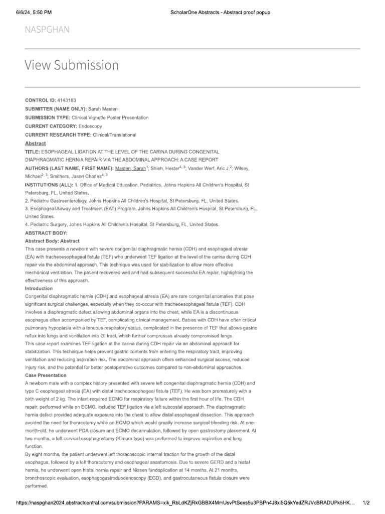 Abdominal Approach - CDH Repair | PDF