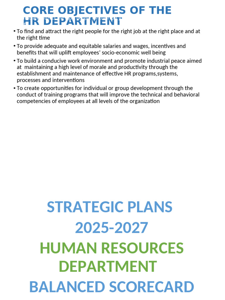 HR Scorecard 2025-2027 (April 14) | PDF | Performance Indicator | Human ...