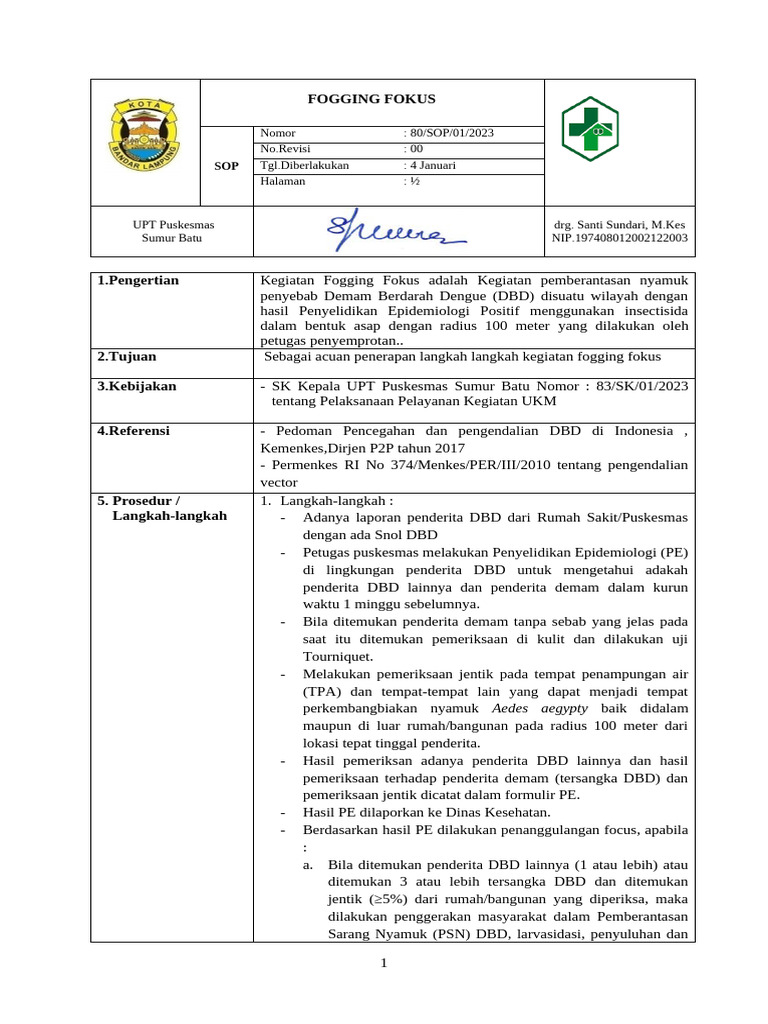 Sop Fogging Fix | PDF
